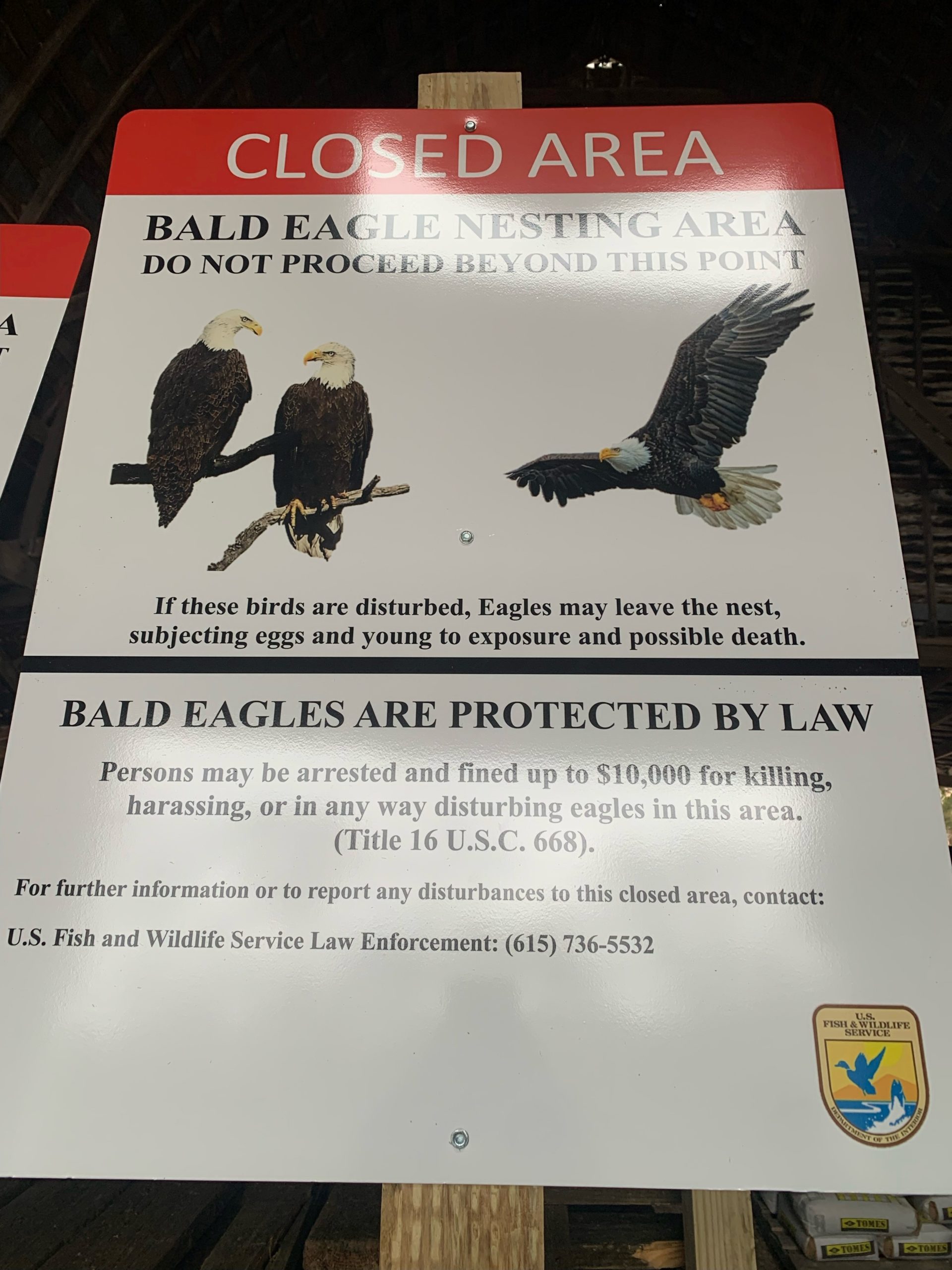 U.S. Fish and Wildlife Service Bald Eagle Nesting Signage - Friends of ...